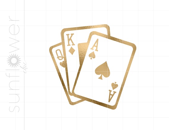 Gold Playing Cards Png Svg Downloads Gold Foil Casino Art | Etsy Canada