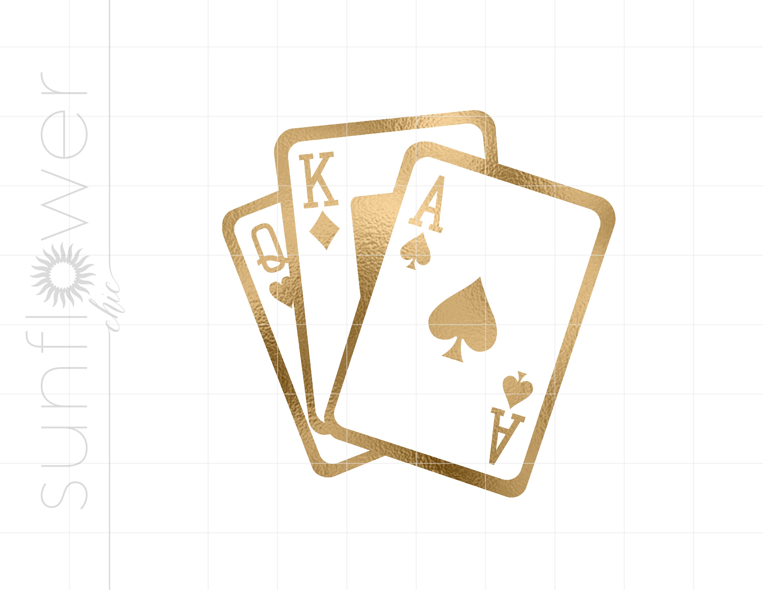 Gold Playing Cards Png Svg Downloads | Gold Foil Casino Art Cricut Cut ...