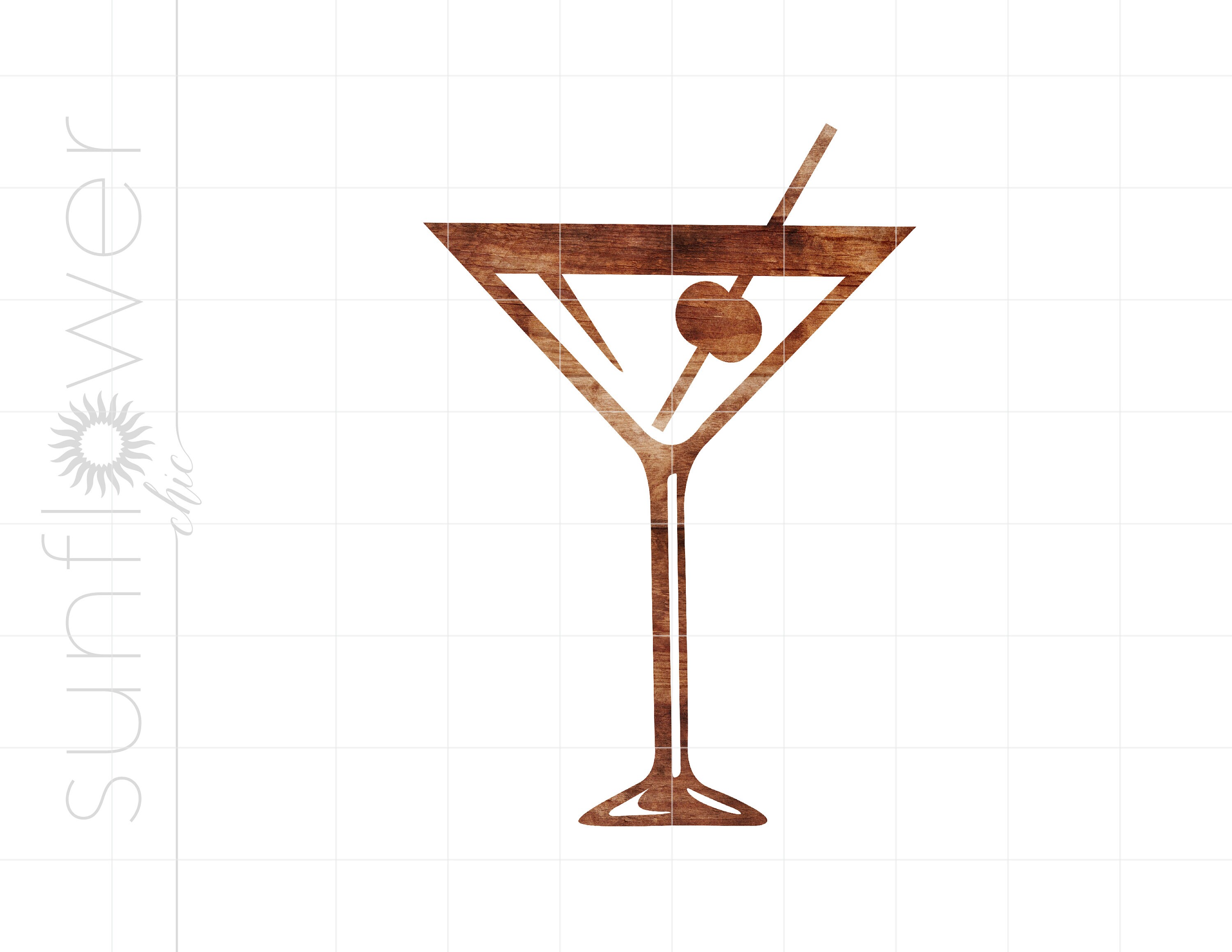 Rustic Martini Print and Cut PNG Download Rustic Wood Martini ...