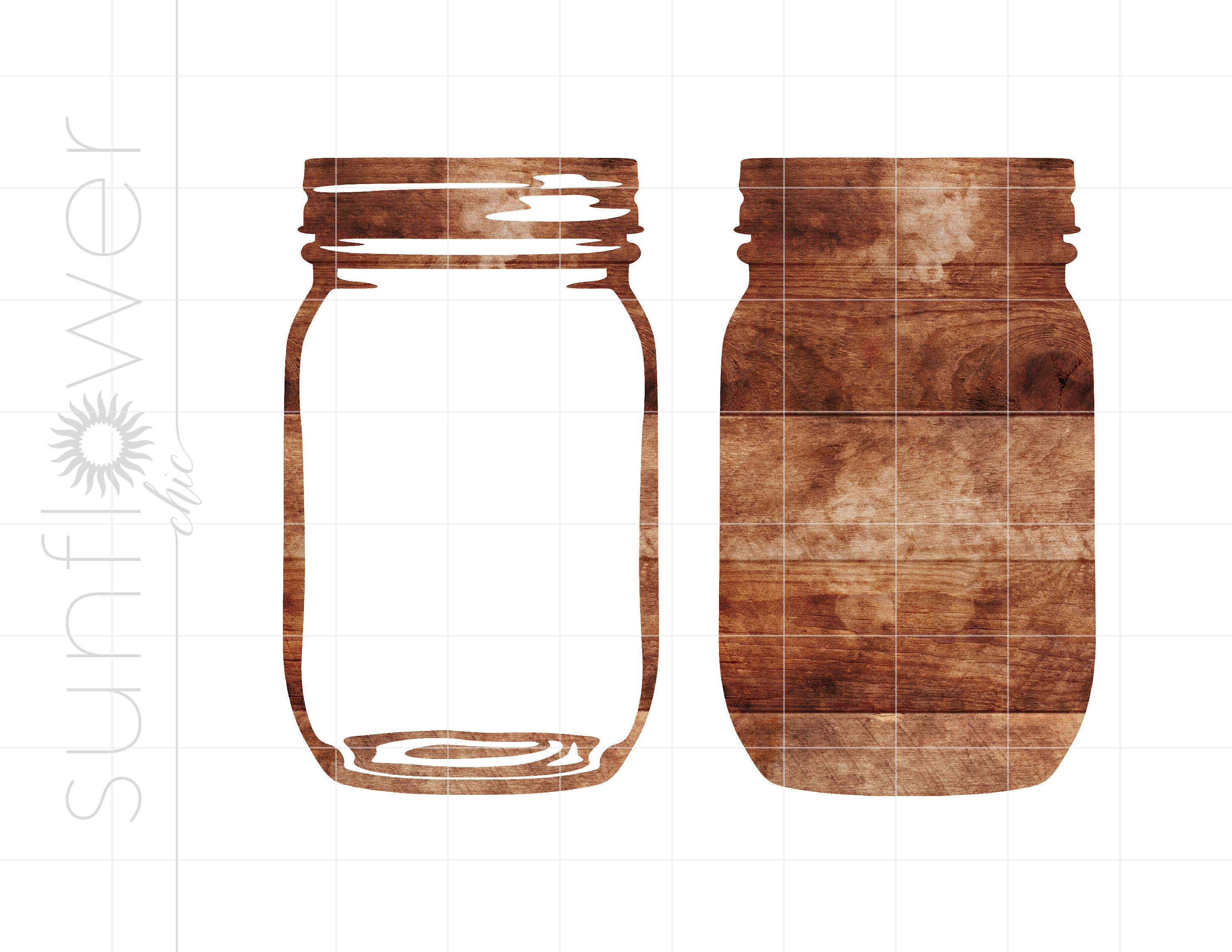 Rustic Mason Jar PNG Download Rustic Wood Mason Jar Art Design Cricut ...