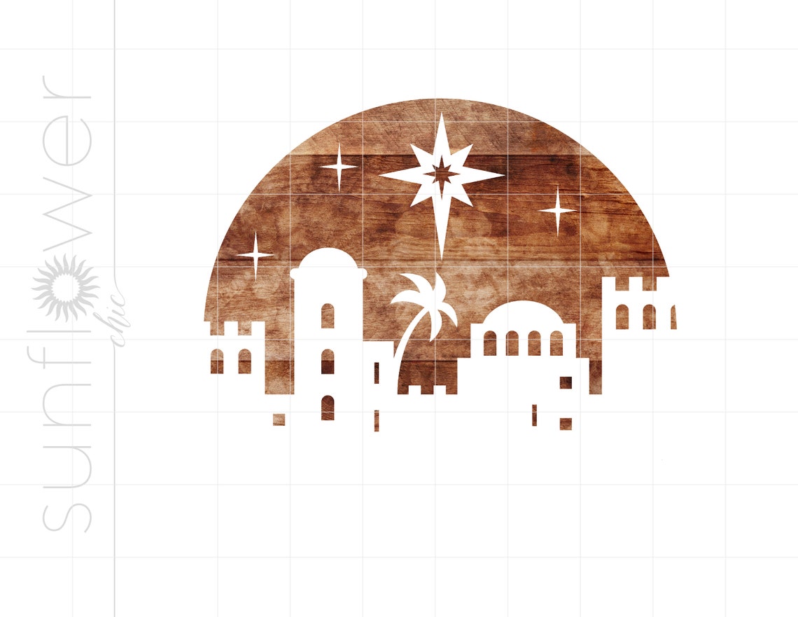 Rustic Bethlehem Print and Cut PNG Download Rustic Wood Bethlehem ...