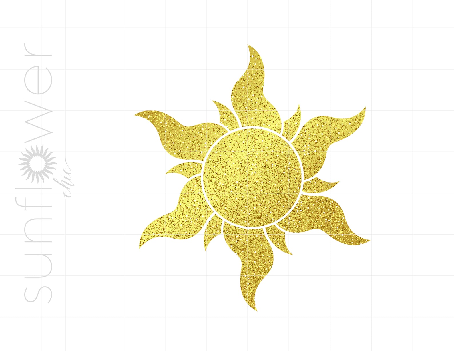 Gold Sun Print and Cut PNG Download | Gold Glitter Rapunzel Sun ...