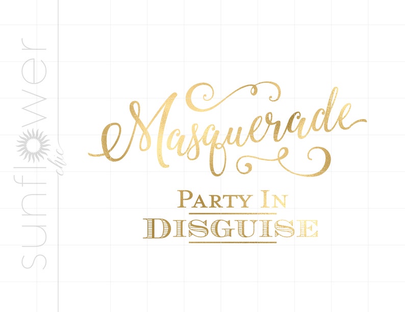 Gold Masquerade Png Svg Downloads | Gold Foil Masquerade Party Cricut ...