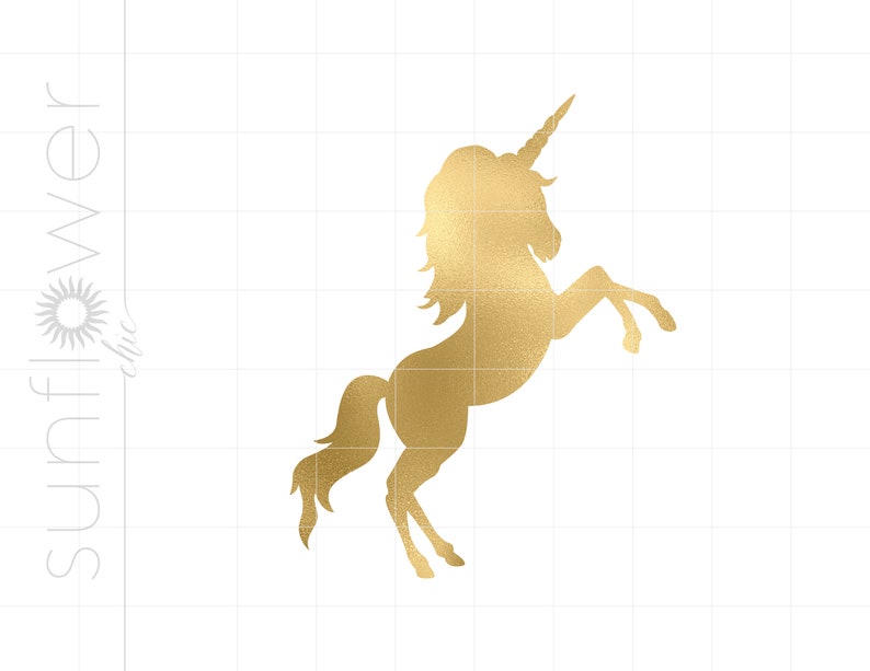 Gold Unicorn Png Svg Downloads | Gold Foil Unicorn Silhouette Cricut ...