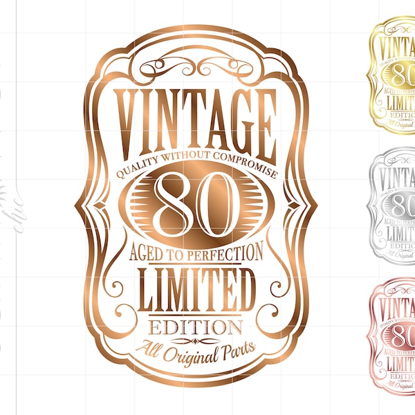 80th Gold Svg - Etsy