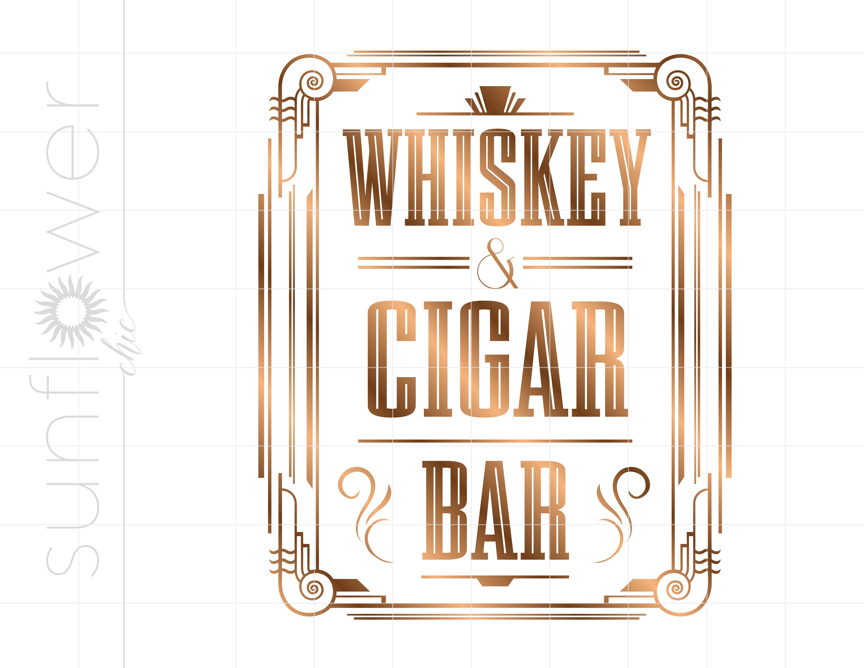 Gold Art Deco Whiskey and Cigar Bar Png Svg Dxf Jpg Pdf - Etsy