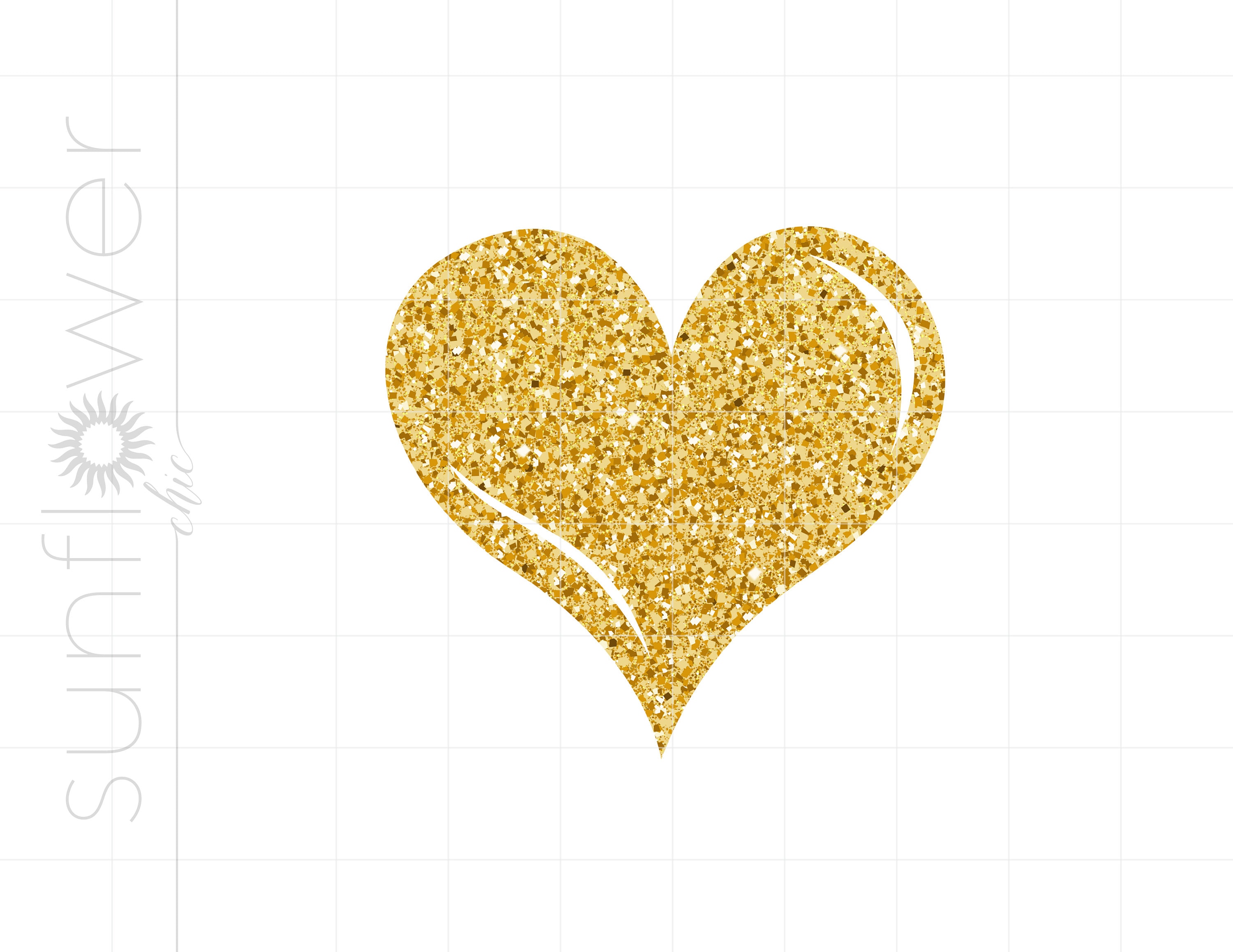 Gold Glitter Heart PNG Print and Cut Download | Gold Sparkle Heart ...