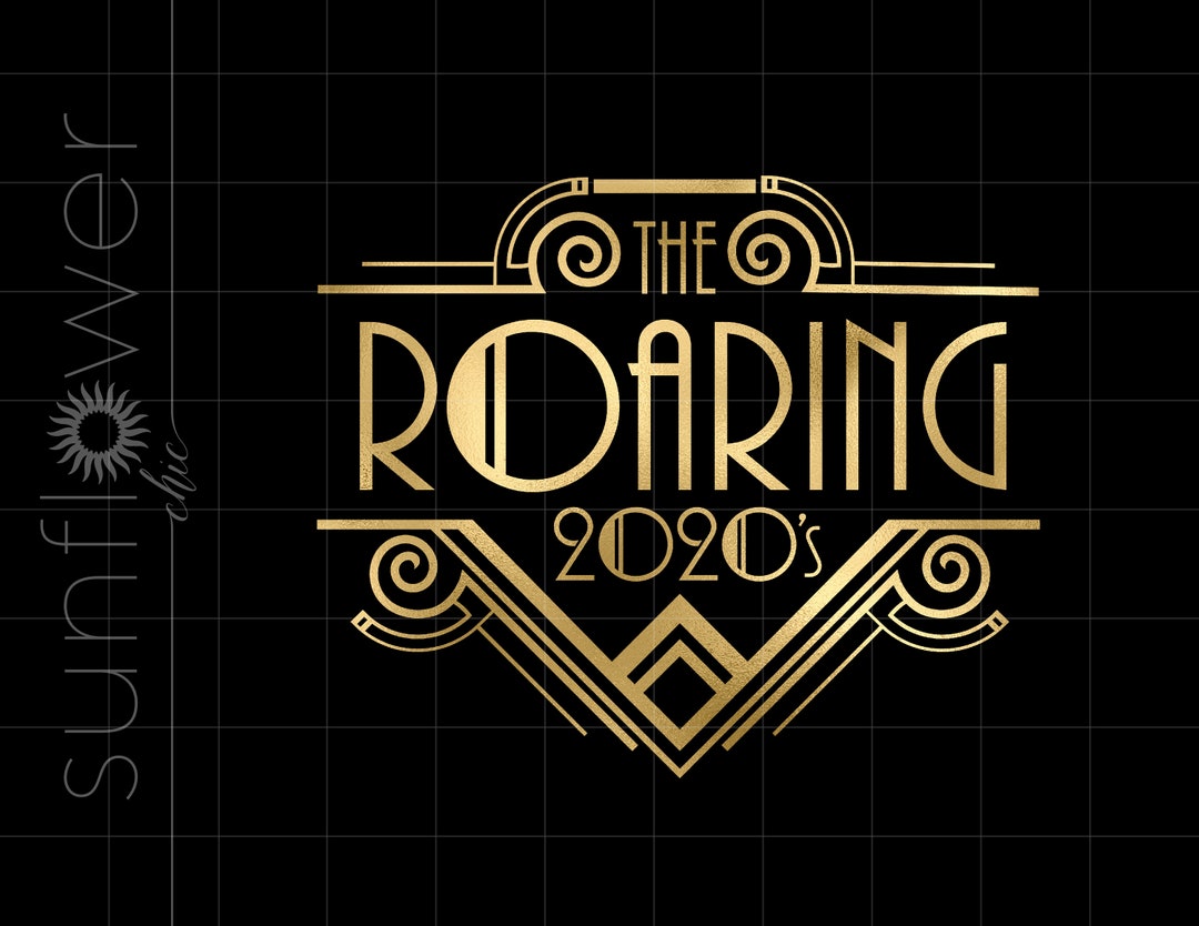 Gold Art Deco Roaring 2020s Png Downloads | Gold Foil Roaring 2020's ...