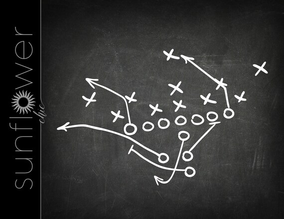 Football Play PNG Download Chalkboard White Football | Etsy