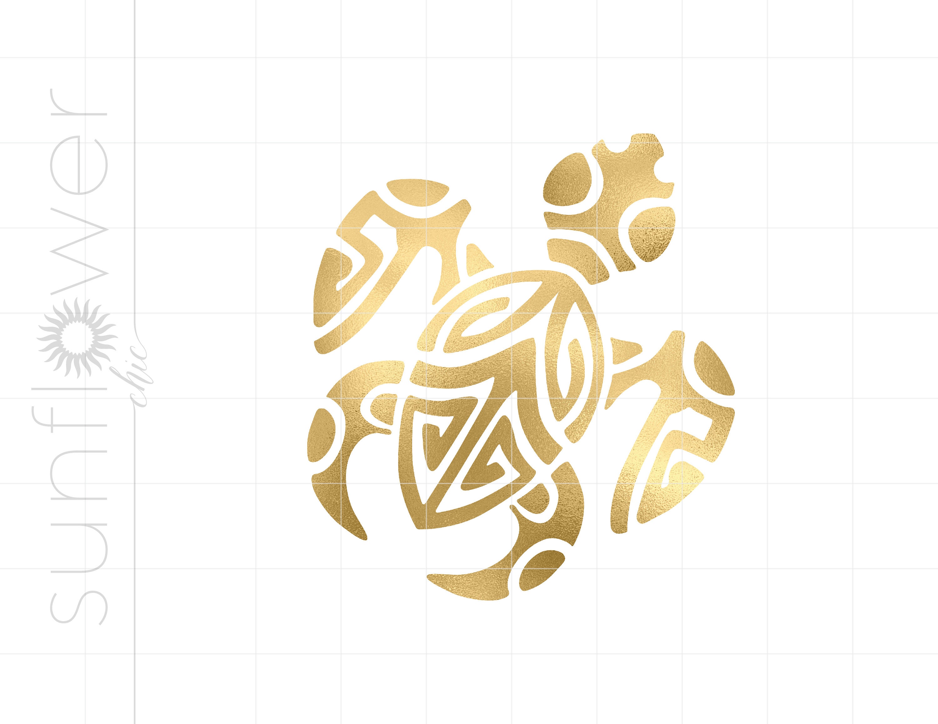 Gold Sea Turtle Png Svg Downloads Gold Foil Tribal Sea Turtle Tattoo ...