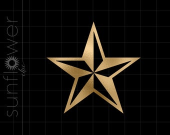 Gold Star Png Svg Downloads Gold Foil Star Cricut Cut Files | Etsy