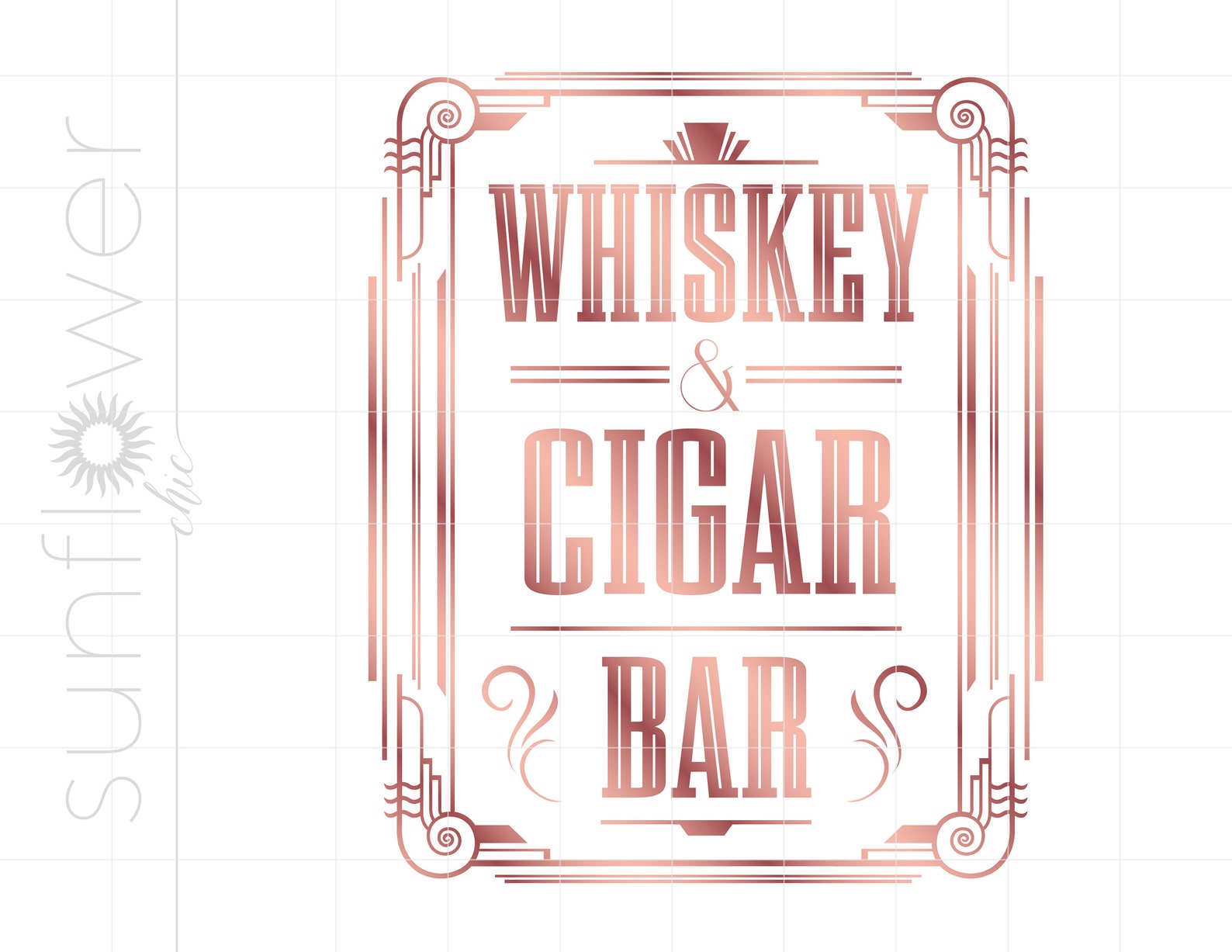 Gold Art Deco Whiskey and Cigar Bar Png Svg Dxf Jpg Pdf - Etsy