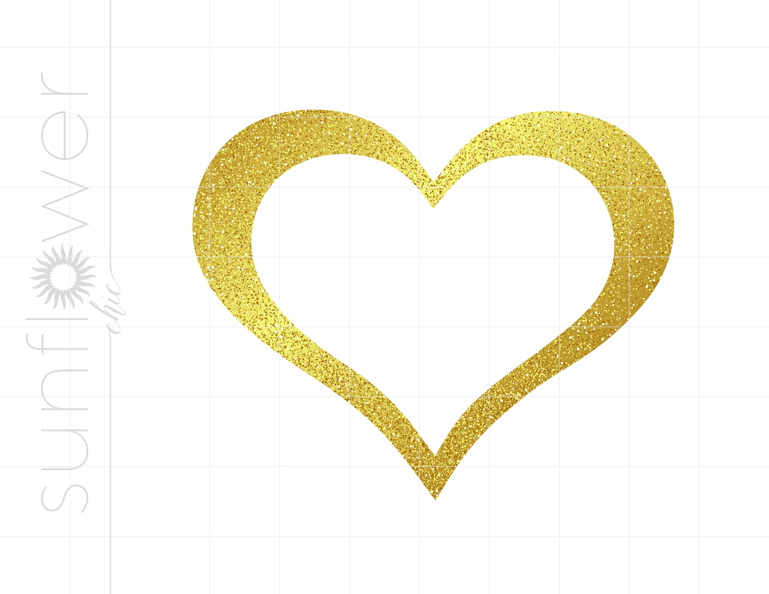 Gold Heart Print and Cut PNG Download | Gold Glitter Heart Sublimation ...