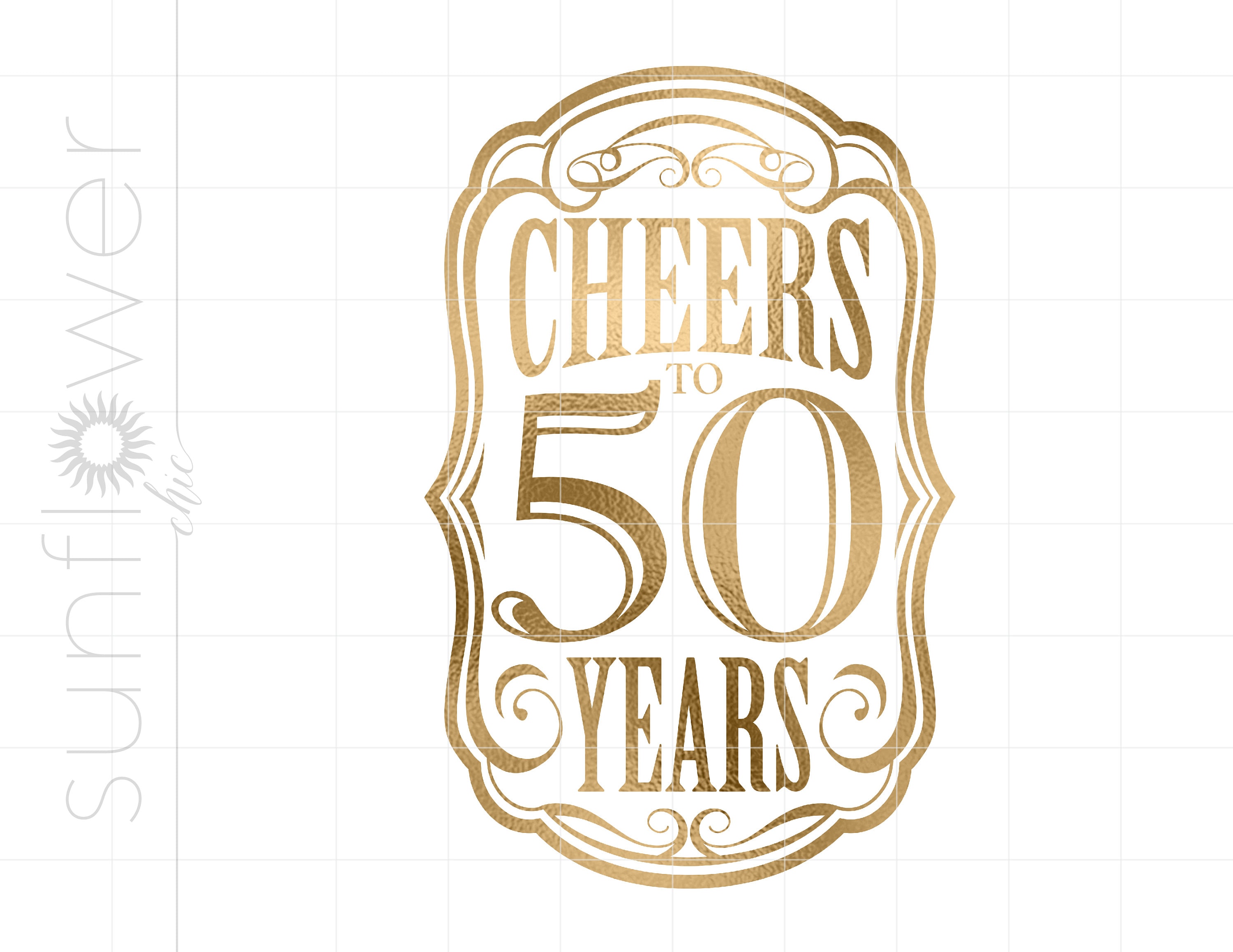 Gold Cheers to 50 Years Png Downloads | Gold Foil Cheers to 50 Years ...