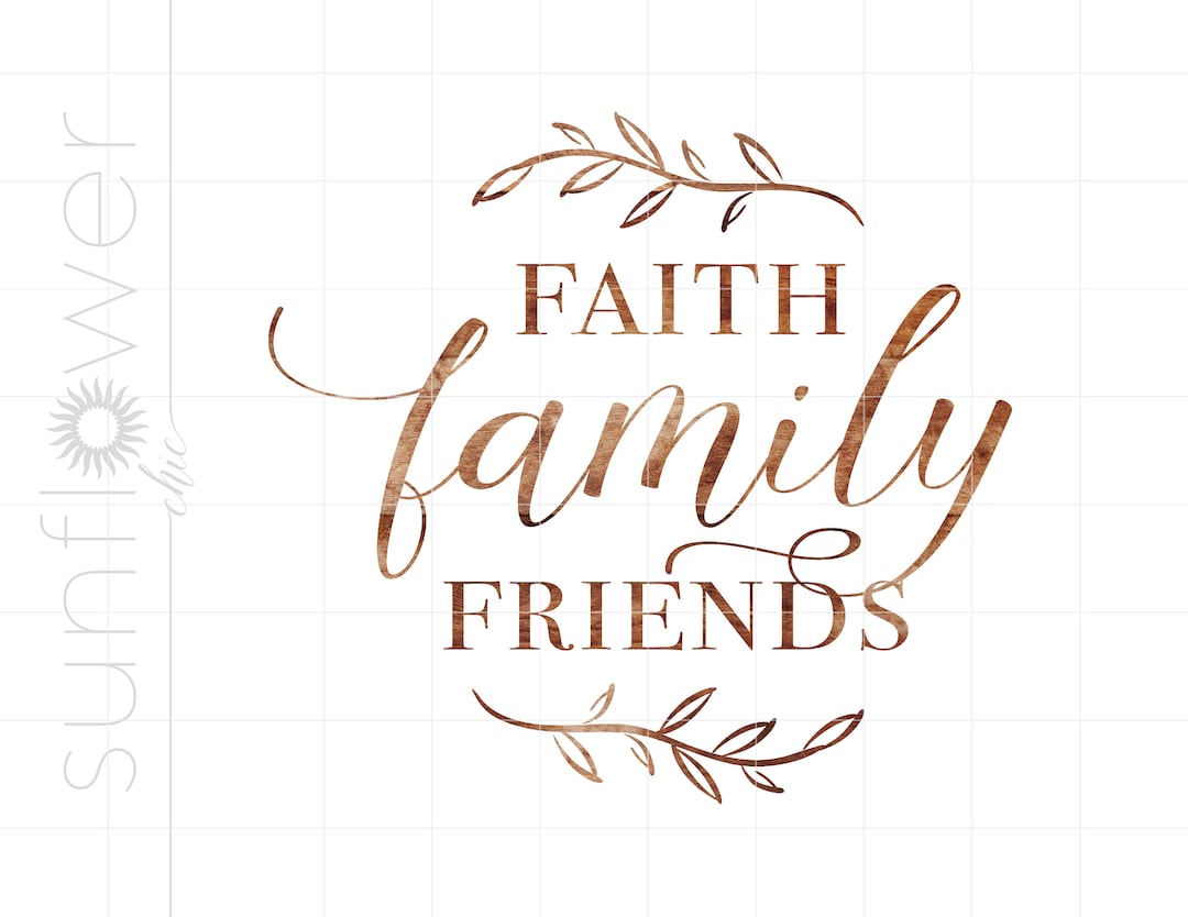 Rustic Faith Family Print and Cut PNG Download | Rustic Wood Faith ...