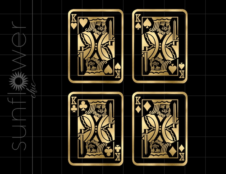 Gold Playing Card Kings Png Svg Downloads | Gold Foil Poker Kings ...