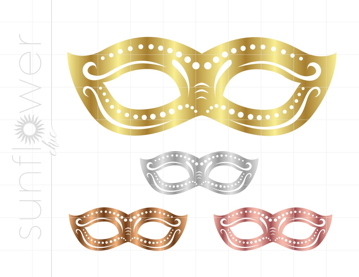 Gold Mask Png Svg Dxf Jpg Pdf Downloads Gold Silver Rose Gold Mask ...