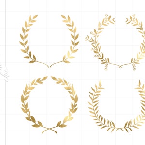 Gold Laurels Png Downloads | Gold Foil Laurel Wreath Cricut Cut Files ...