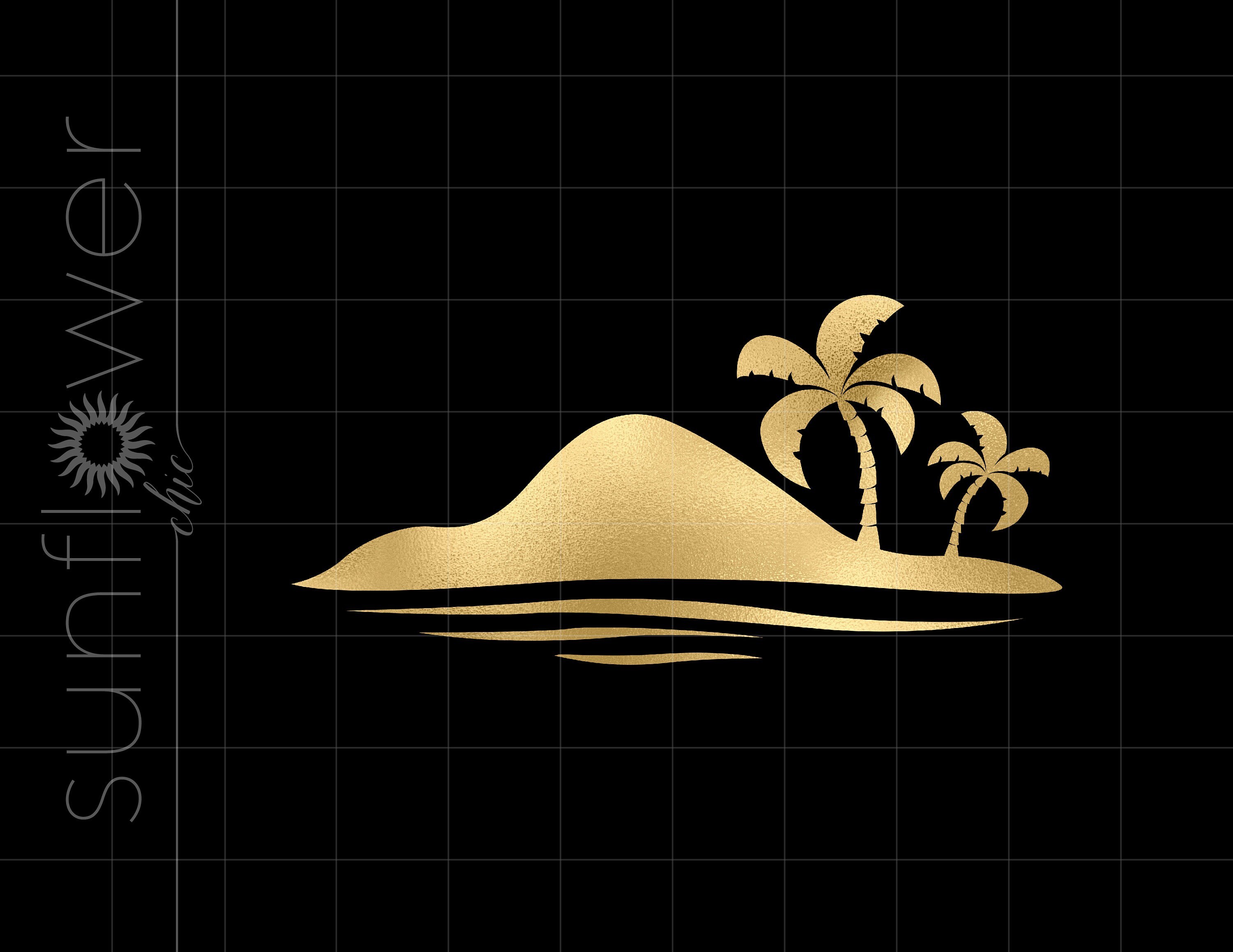 Gold Tropical Island Png Svg Downloads Gold Foil Tropical Island Clip ...