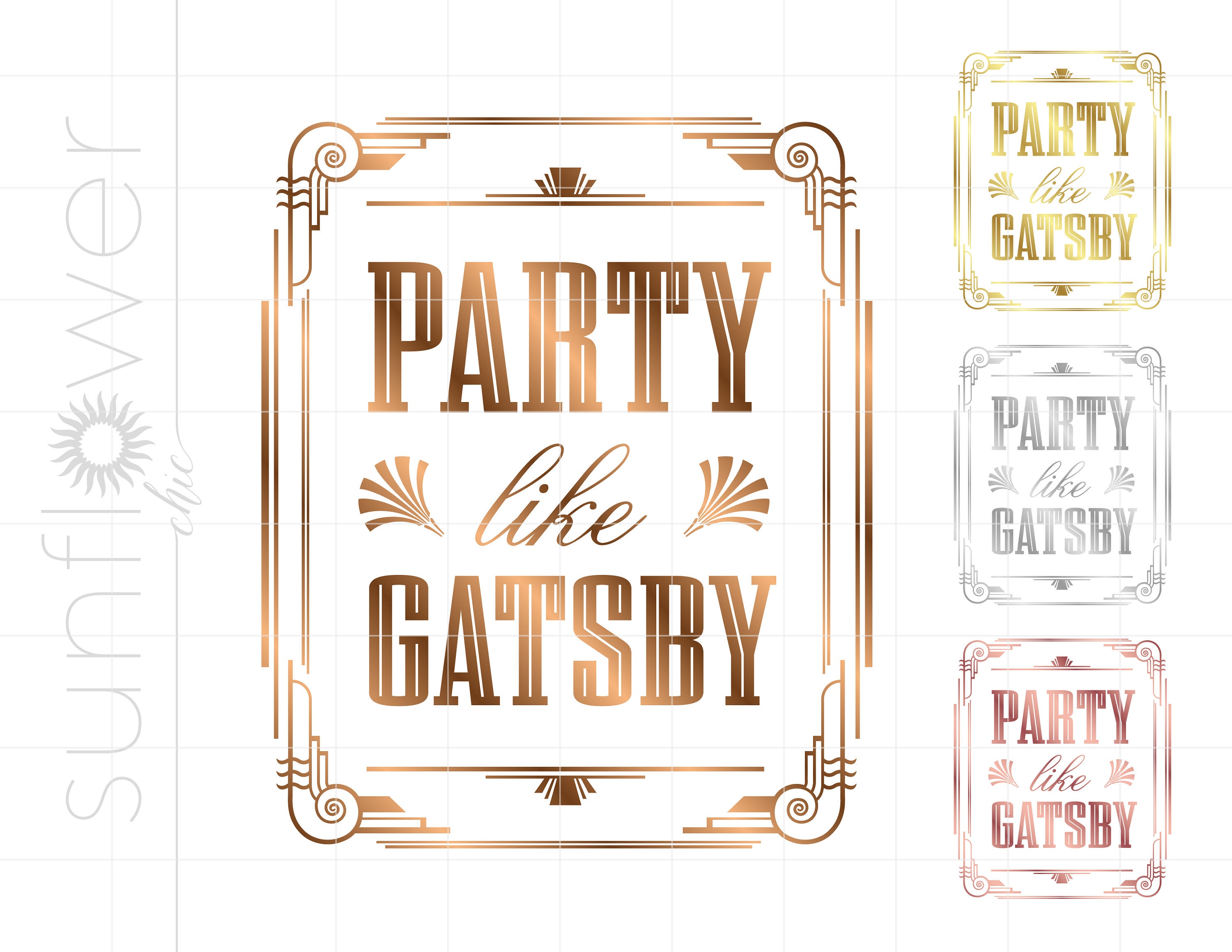 Gold Art Deco Party Like Gatsby Sign Png Svg Dxf Jpg Pdf - Etsy