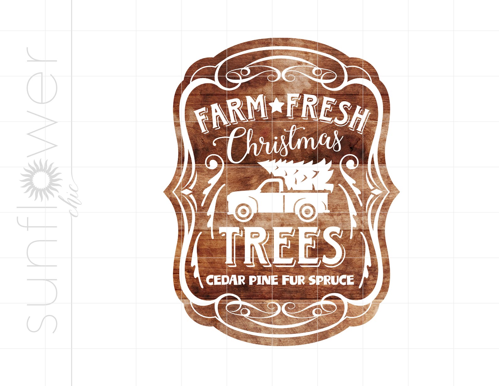 Rustic Christmas Trees Sign Print and Cut PNG Download - Etsy