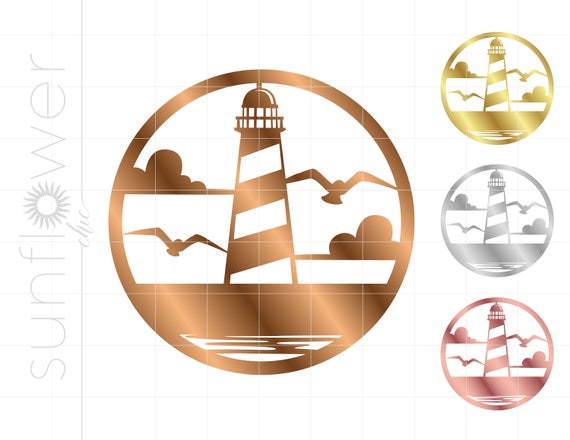 Gold Lighthouse Art Design Png Svg Dxf Jpg Pdf Downloads | Etsy