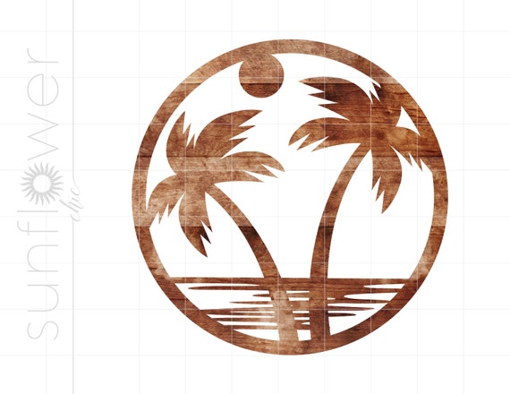 Rustic Palm Trees Print and Cut PNG Download Rustic Wood - Etsy