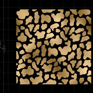 Gold Foil Cow Print Png Svg Download | Gold Seamless Cow Print Cricut ...