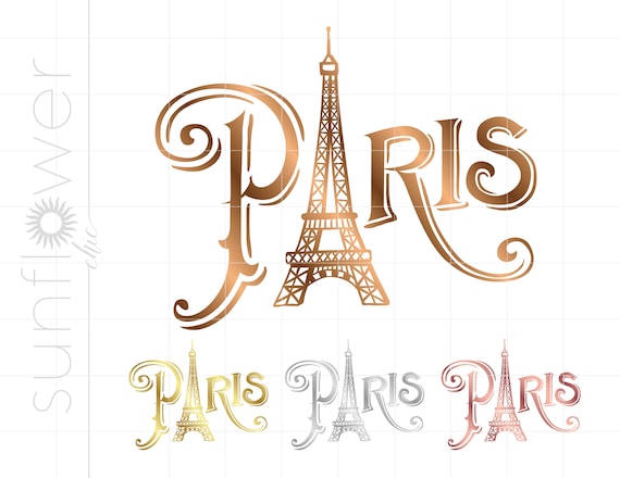 Paris Png Svg Dxf Jpg Pdf Downloads Gold Silver Rose Gold | Etsy