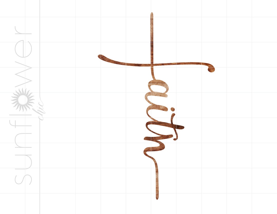 Rustic Faith Cross Print and Cut PNG Download | Rustic Wood Faith Cross ...