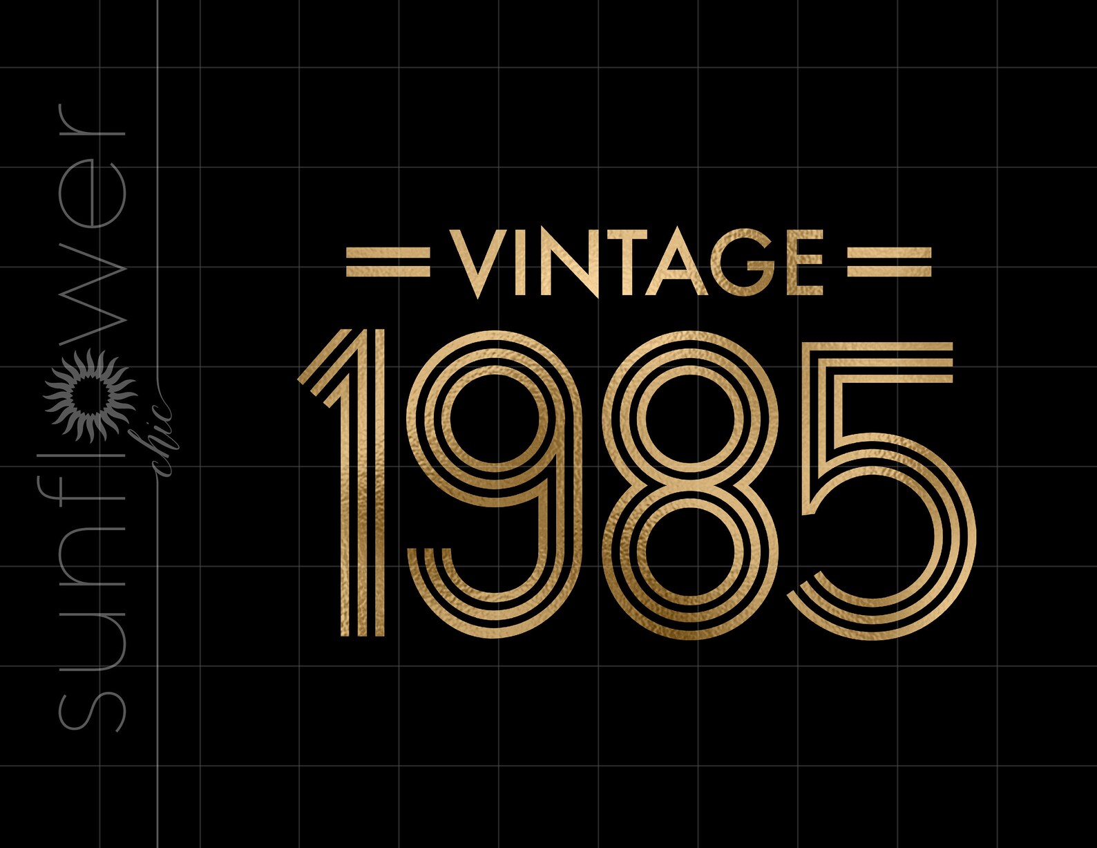 Gold Vintage 1985 Png Svg Downloads | Gold Foil 1985 Birthday Cricut ...