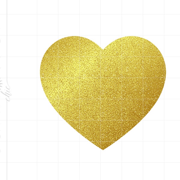Gold Heart Clip Art - Etsy
