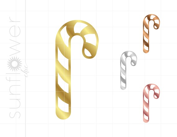 Gold Candy Cane Png Svg Dxf Jpg Pdf Downloads Gold Silver | Etsy