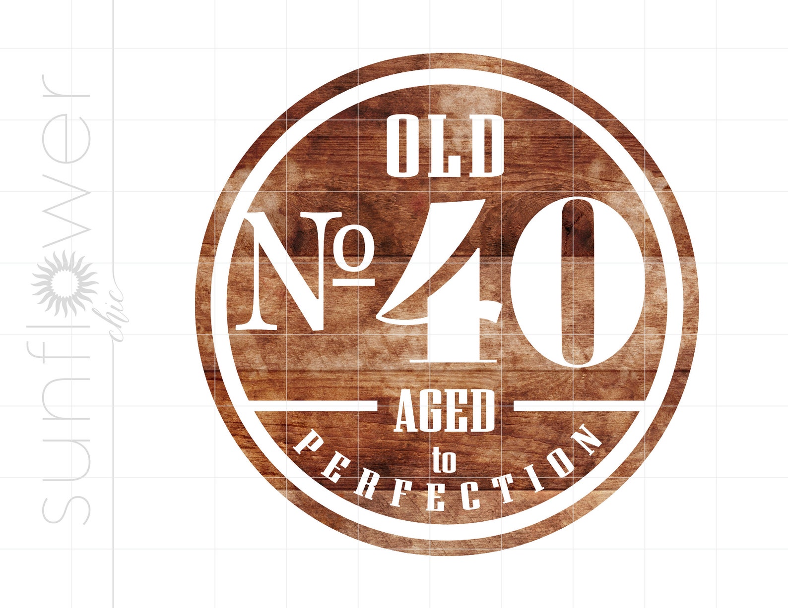 Rustic Old No 40 Print and Cut PNG Download Rustic Wood 40th - Etsy