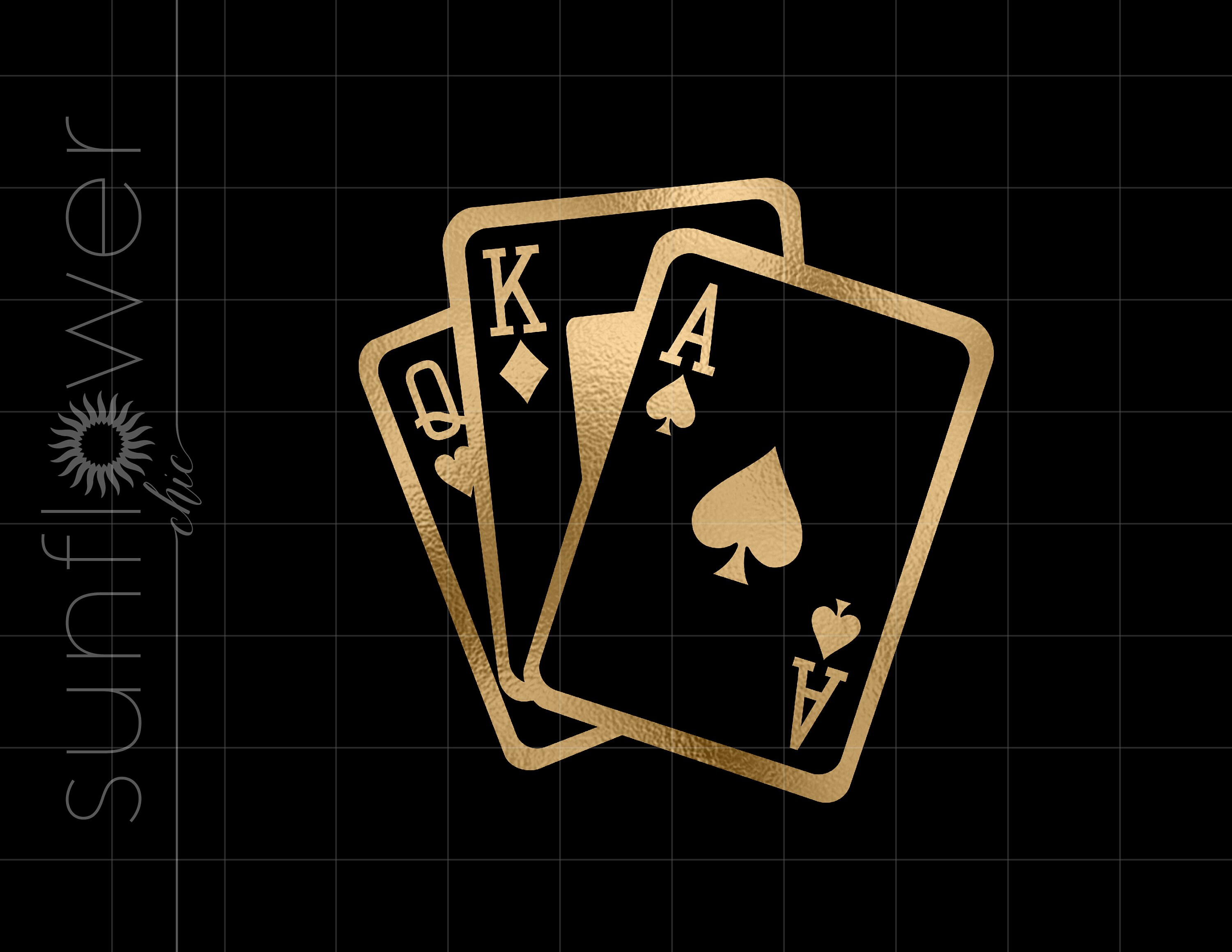 Gold Playing Cards Png Svg Downloads | Gold Foil Casino Art Cricut Cut ...