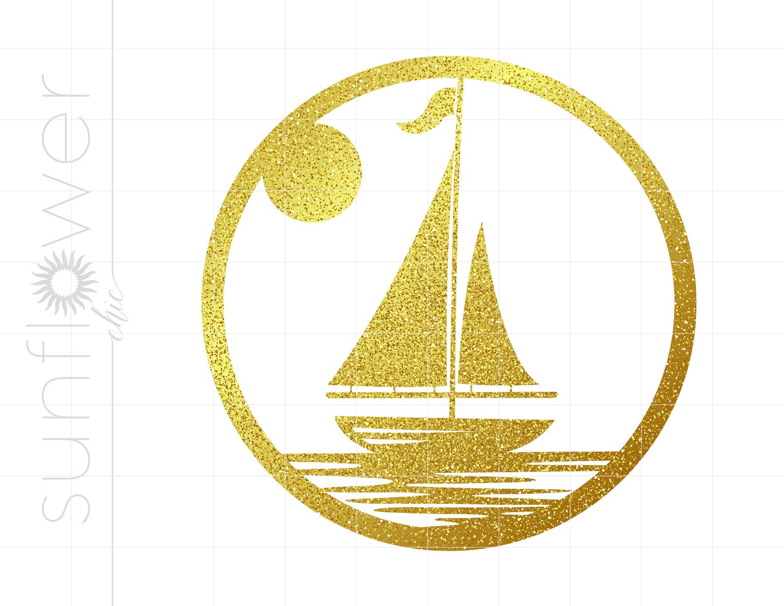 Gold Sailboat Print and Cut PNG Download Gold Glitter - Etsy