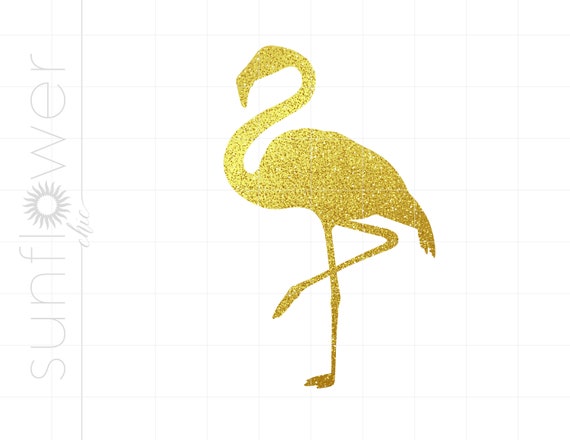 Gold Flamingo Print and Cut PNG Download Gold Glitter - Etsy