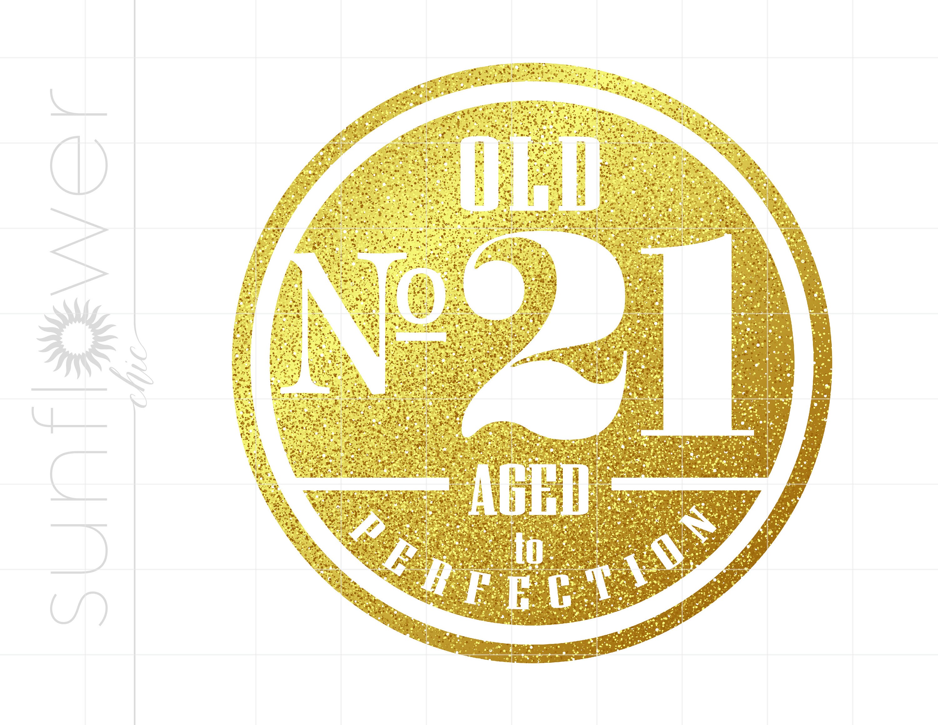 Gold Old No 21 Print and Cut PNG Download Gold Glitter 21st Sublimation ...