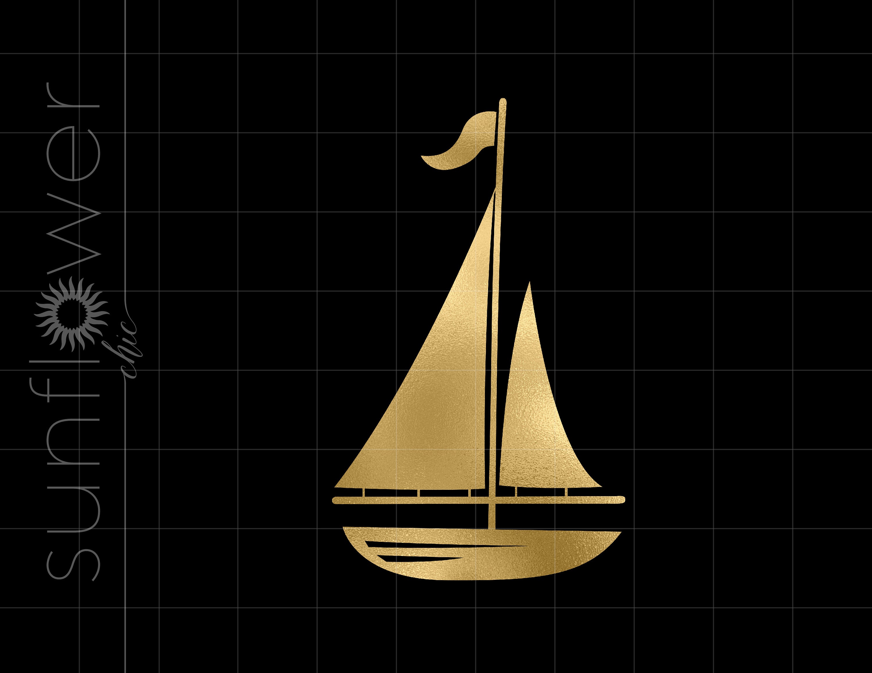 Gold Sailboat Png Svg Downloads | Gold Foil Sailboat Clip Art Cricut ...