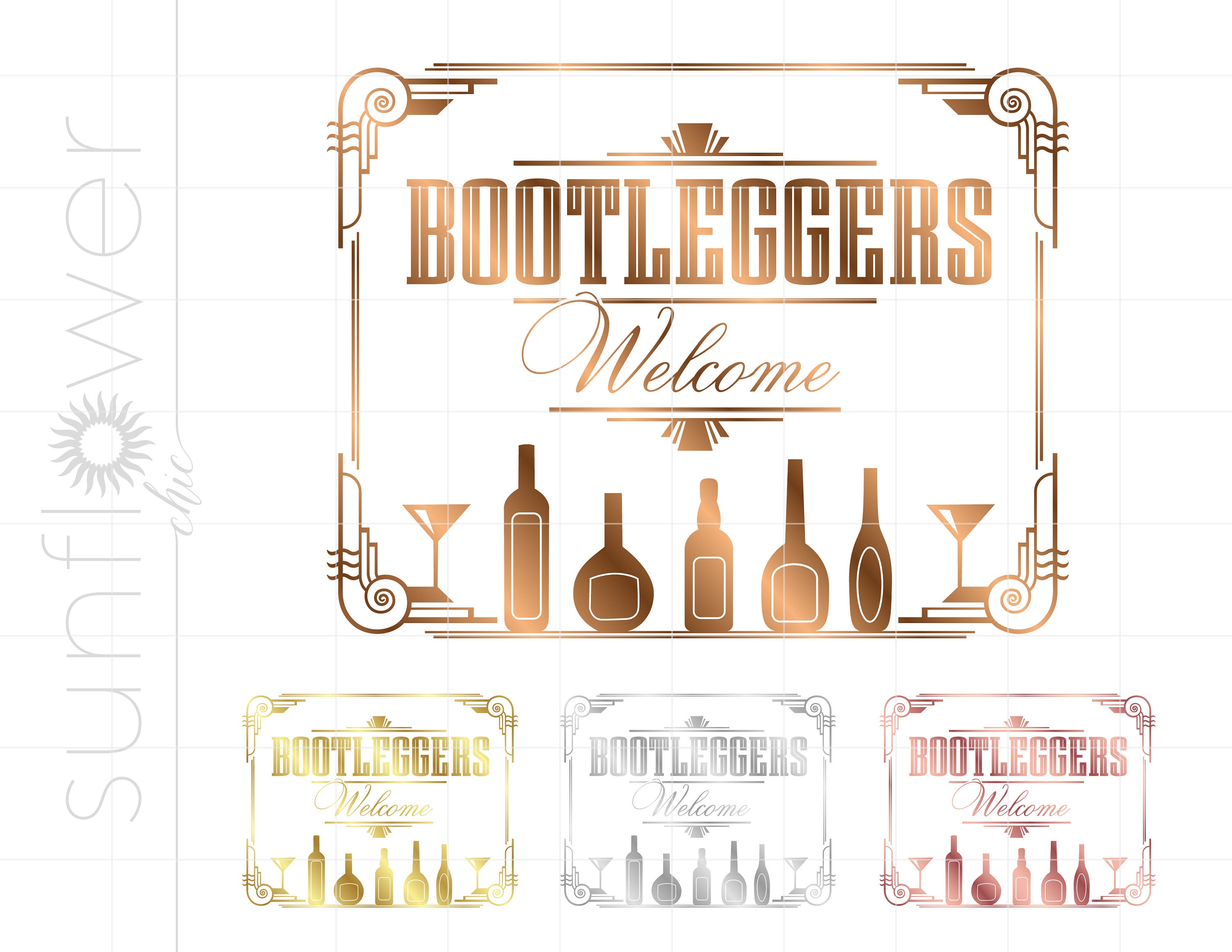Gold Art Deco Gatsby Bootleggers Welcome Sign Png Svg Dxf Jpg Pdf ...