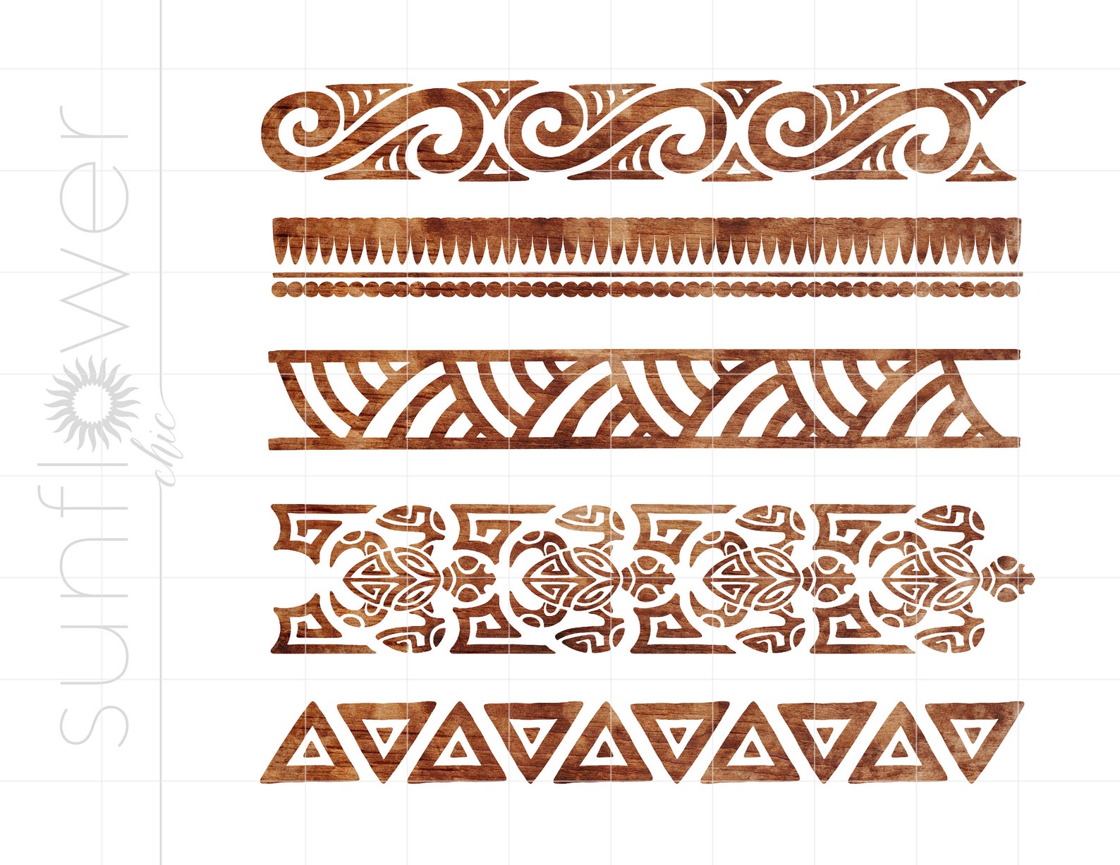 Tribal Borders Print and Cut PNG Download / Rustic Wood Tribal Borders ...