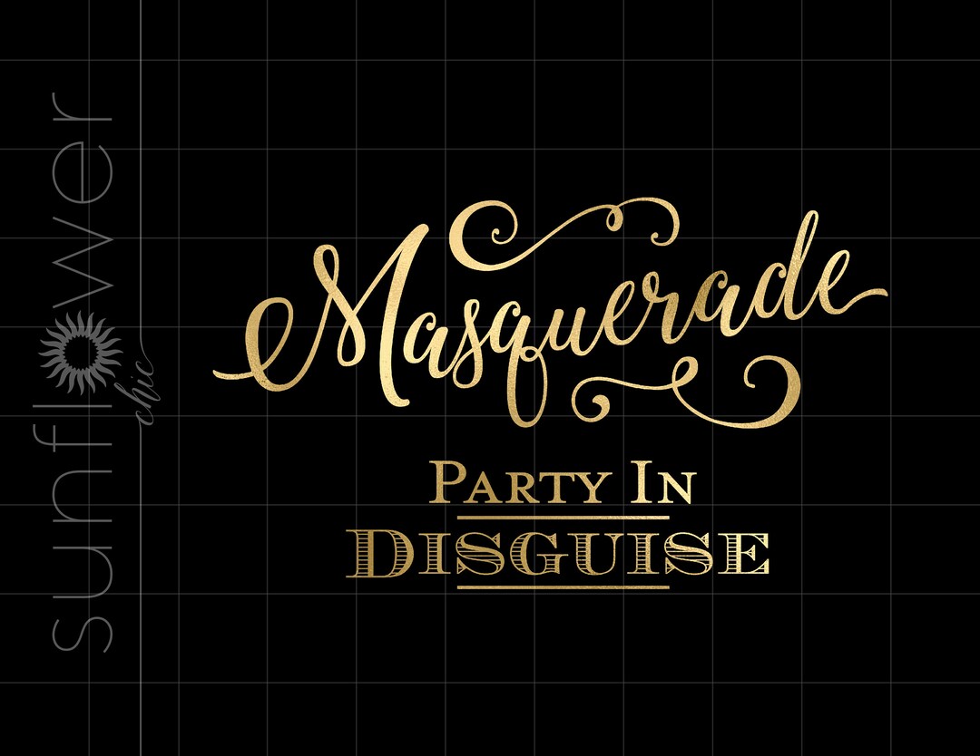 Gold Masquerade Png Svg Downloads | Gold Foil Masquerade Party Cricut ...