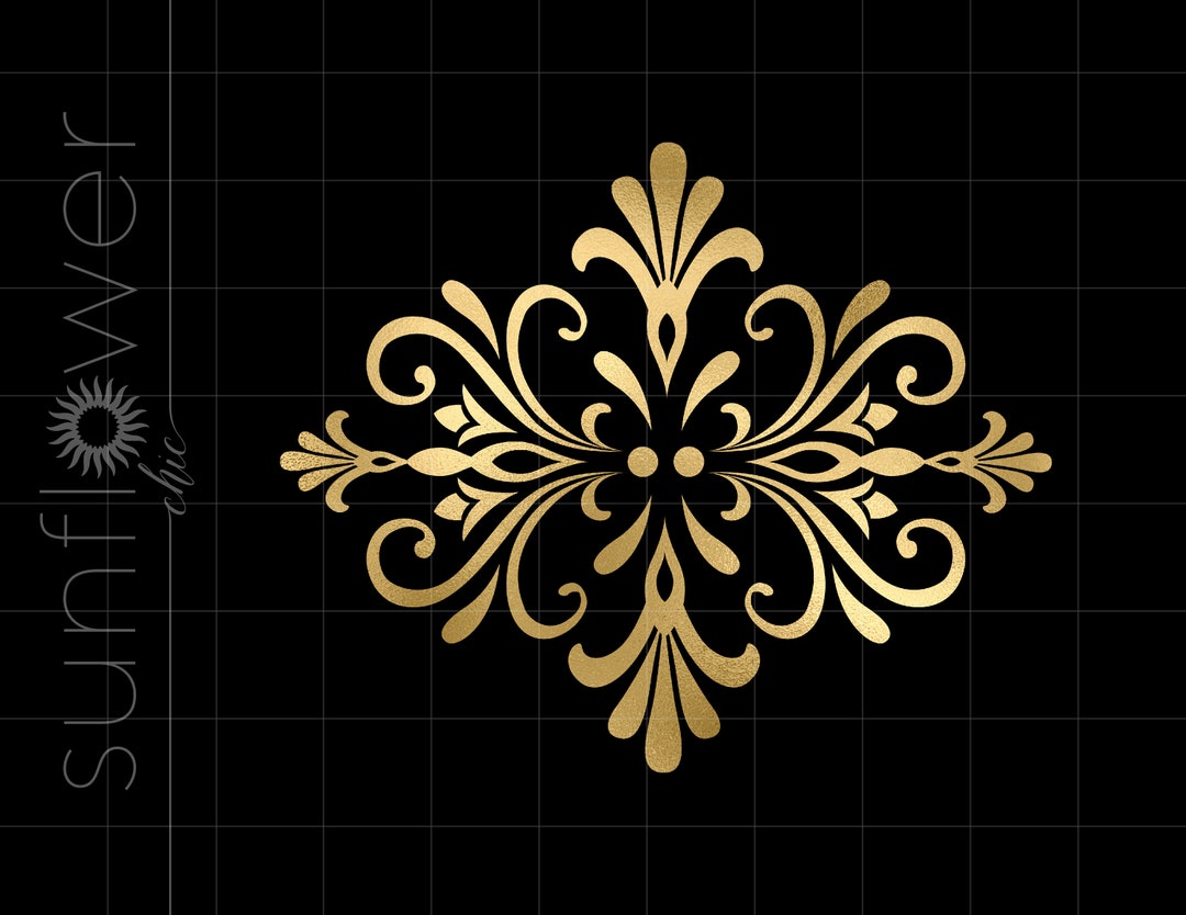 Gold Filigree Png Downloads | Gold Foil Filigree Cricut Cut Files ...