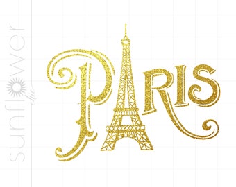 Gold PARIS Shirt Art Svg Print and Cut Files Downloads Gold - Etsy