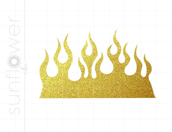 Gold Flames Print and Cut PNG Download Gold Glitter Flames | Etsy