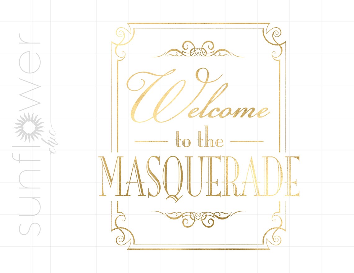 Gold Welcome to the Masquerade Png Downloads | Gold Foil Masquerade ...