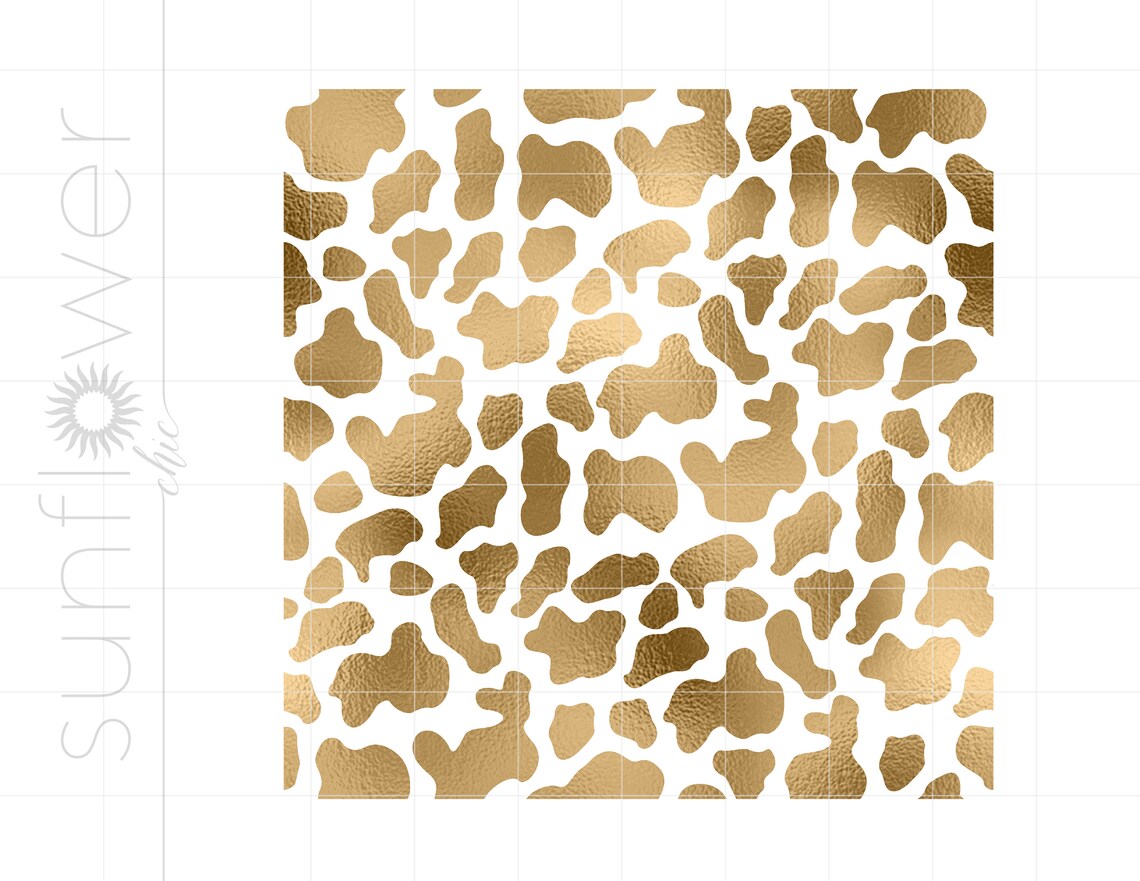 Gold Foil Cow Print Png Svg Download | Gold Seamless Cow Print Cricut ...