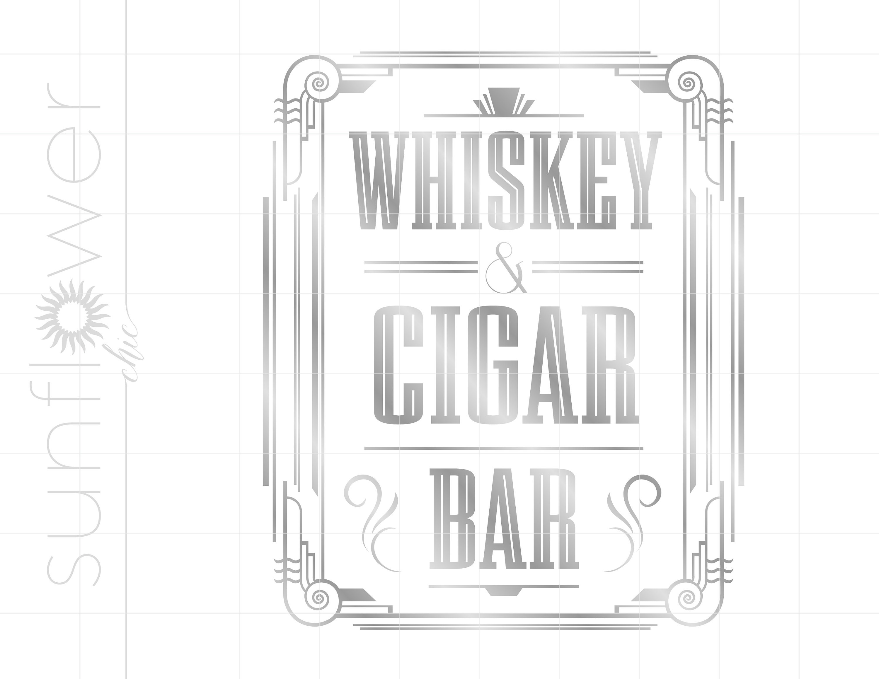Gold Art Deco Whiskey and Cigar Bar Png Svg Dxf Jpg Pdf - Etsy