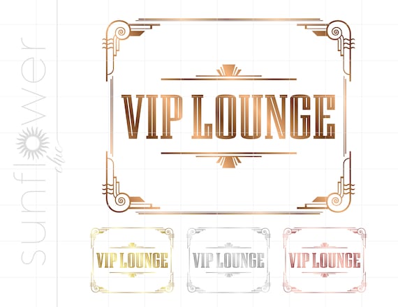 Gold Art Deco VIP LOUNGE Sign Png Svg Dxf Jpg Pdf Downloads - Etsy