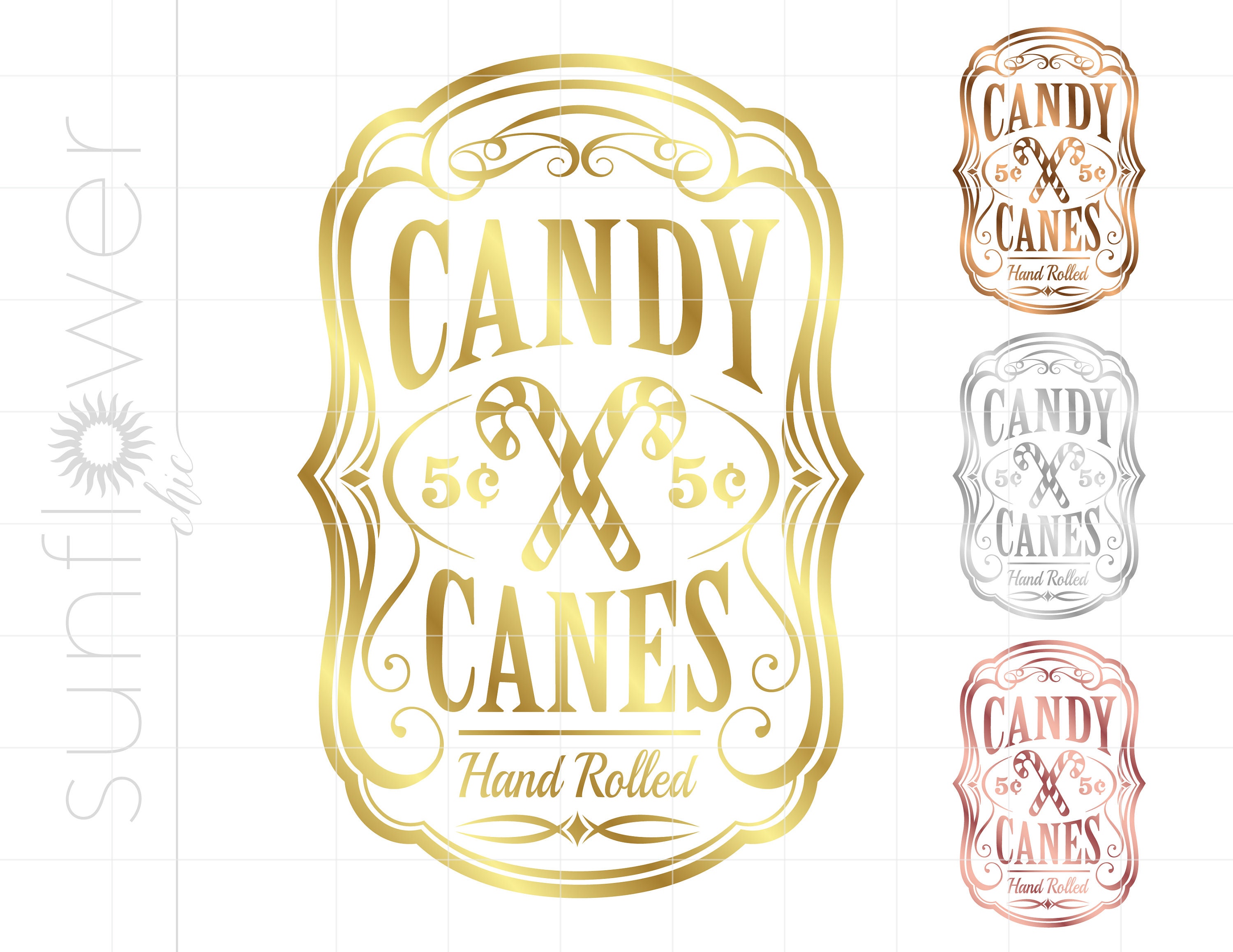 Gold Candy Canes Sign Png Svg Dxf Jpg Pdf Downloads Gold Silver ...